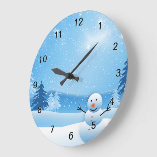 Snowman Clock | Zazzle