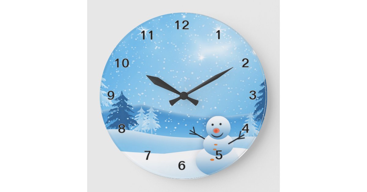 Snowman Clock | Zazzle