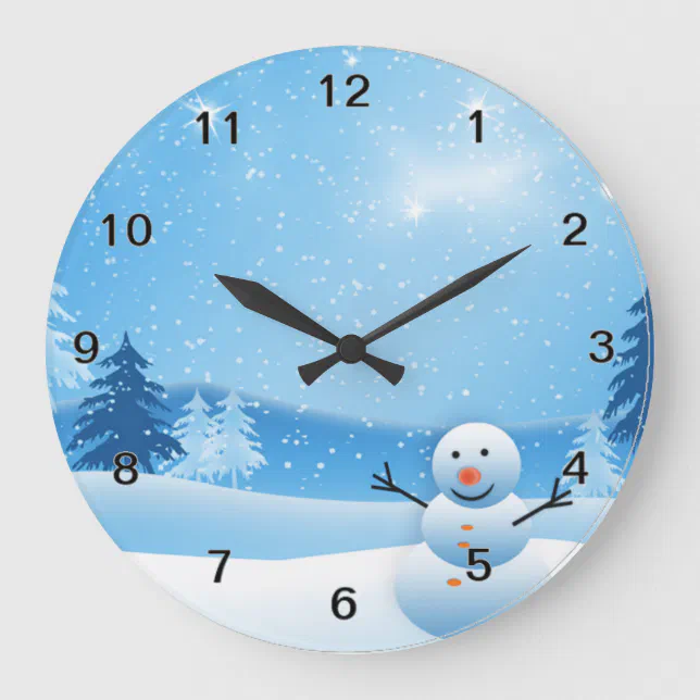 Snowman Clock | Zazzle