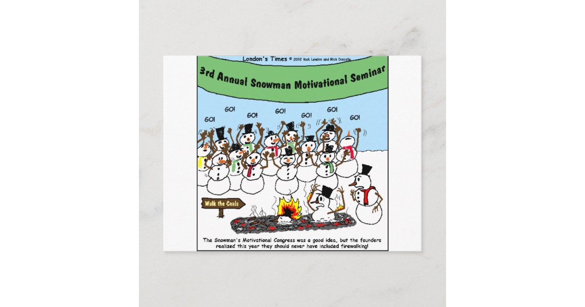 Snowman Convention Funny Christmas Gifts & Tees Holiday Postcard | Zazzle