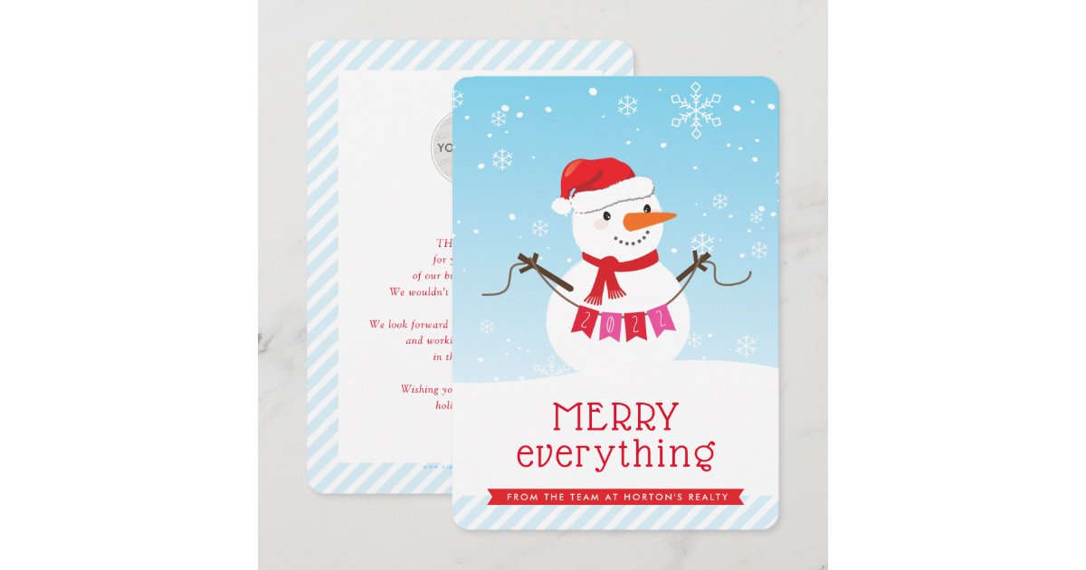 SNOWMAN CORPORATE HOLIDAY cute snow business Invitation | Zazzle