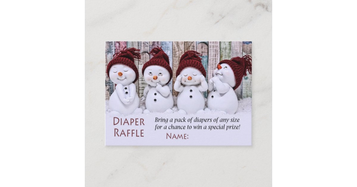 Snowman Diaper Raffle Tickets | Zazzle