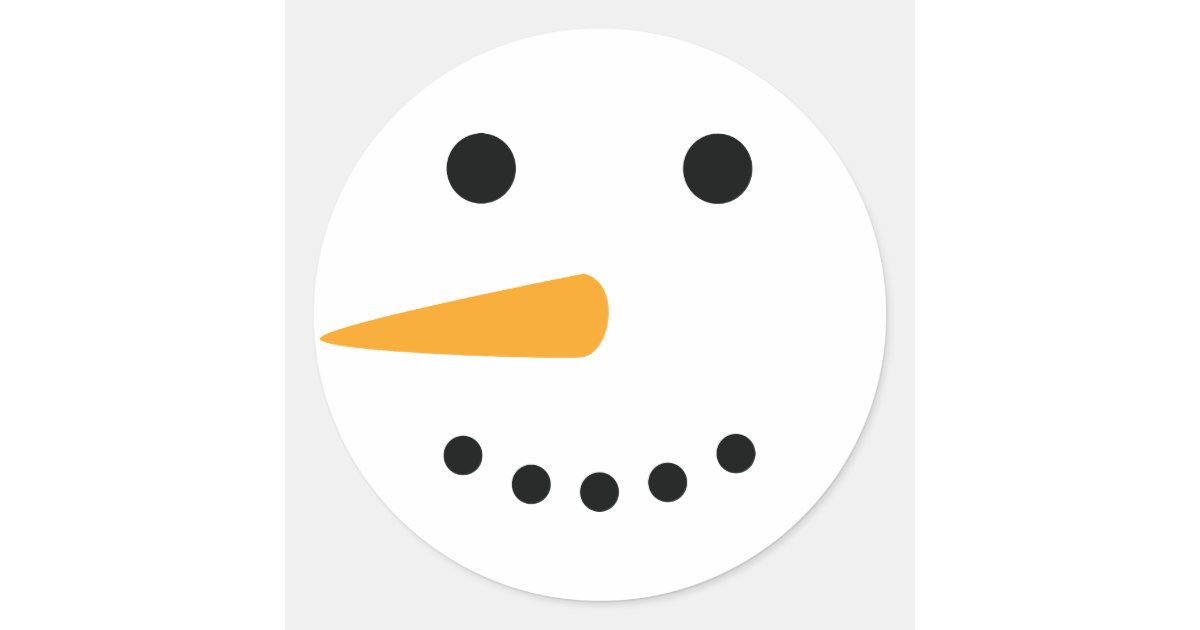 Snowman Face Classic Round Sticker | Zazzle