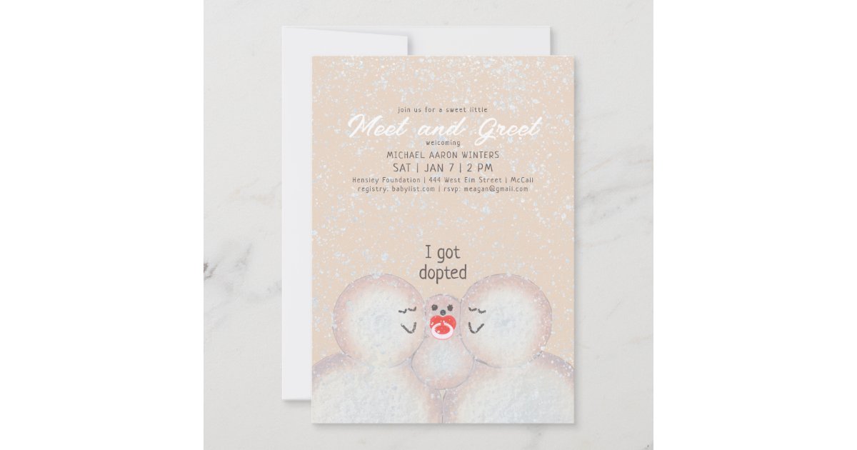Snowman Family Adoption Shower Invitation | Zazzle