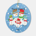 Snowman Family of 5 Christmas Ornament CUTE | Zazzle