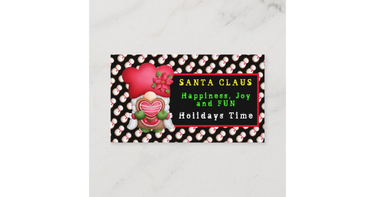 Snowman Gnome Customize Color and Text Business Card | Zazzle