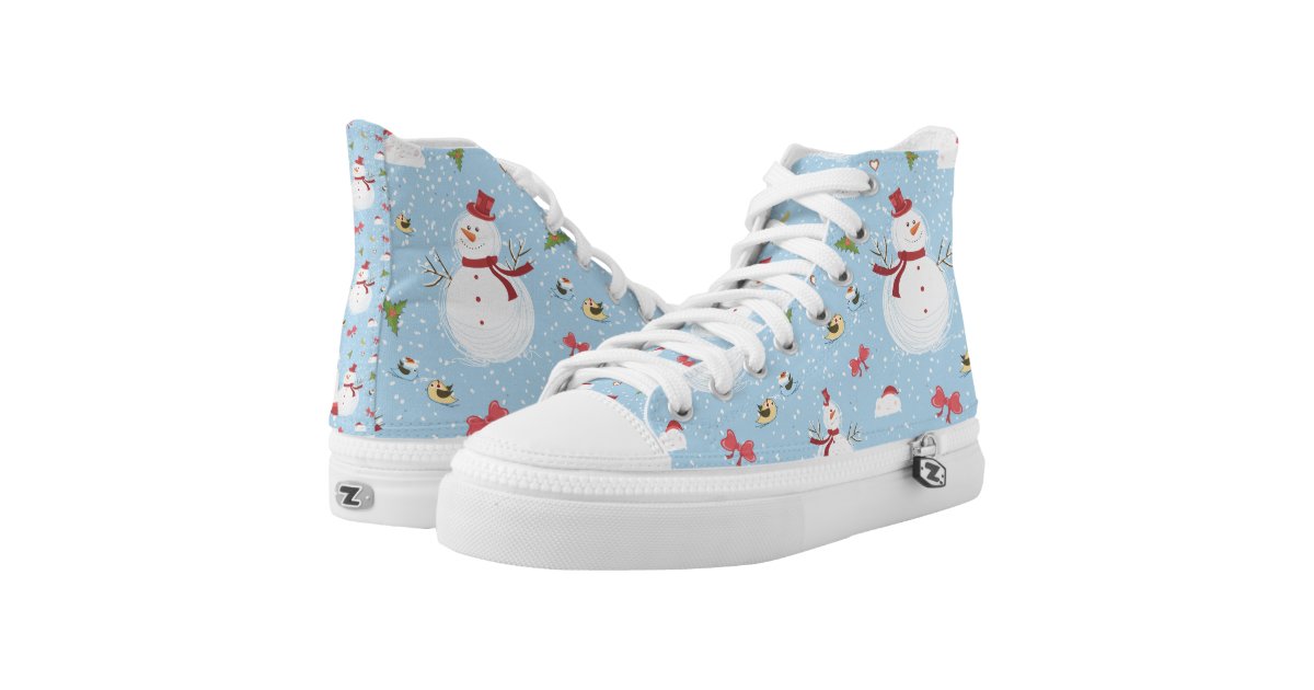 Snowman High-Top Sneakers | Zazzle