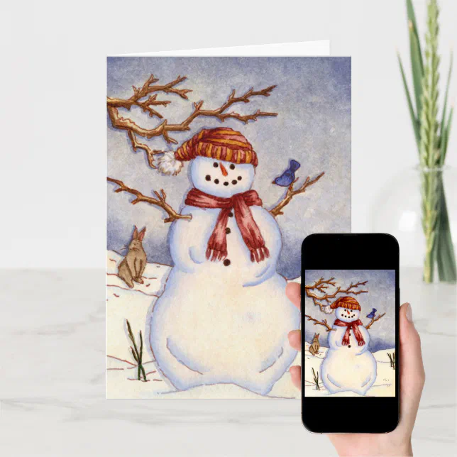 Snowman Holiday Card | Zazzle