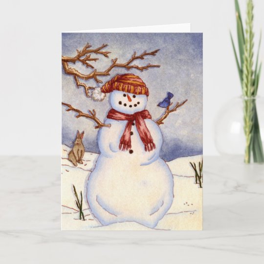 Snowman Holiday Card | Zazzle.com