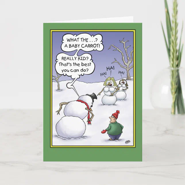 Snowman Holiday Humor, Size Matters | Zazzle
