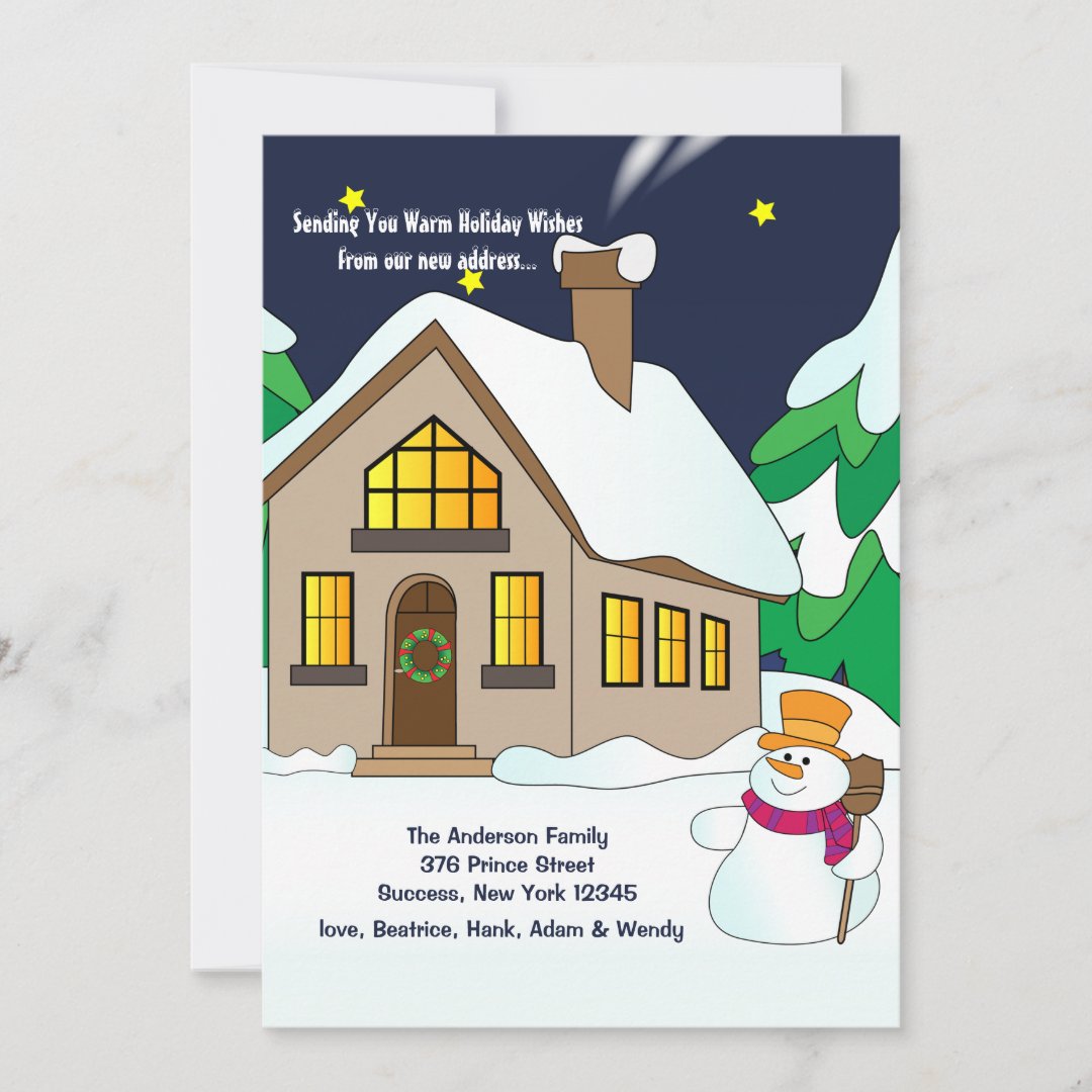 Snowman Holiday Moving Announcement | Zazzle