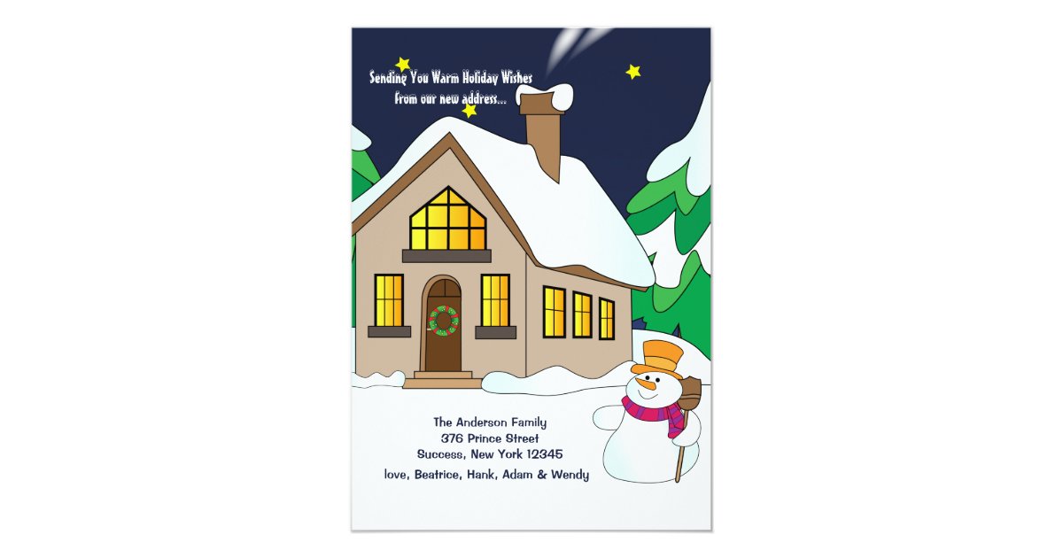 Snowman Holiday Moving Announcement | Zazzle.com