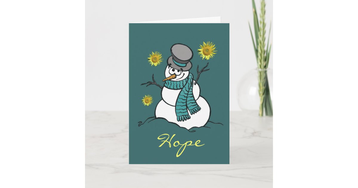 Snowman Hope Greeting Card | Zazzle