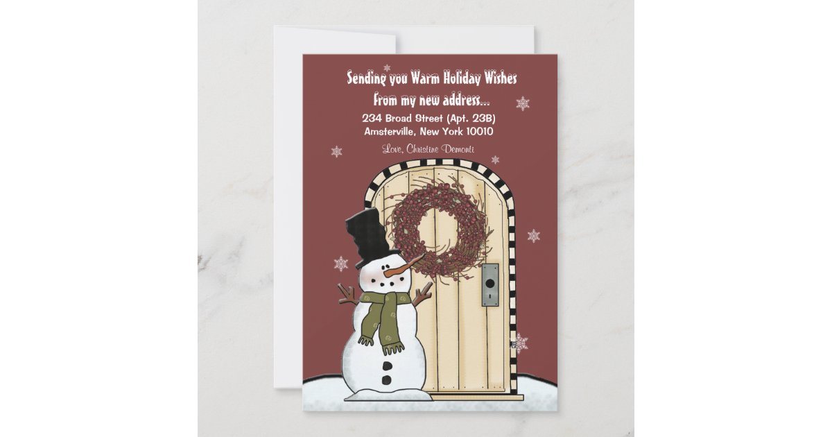 Snowman Moving Announcement | Zazzle