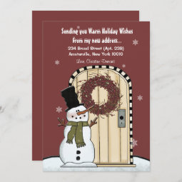 Snowman Moving Announcement | Zazzle