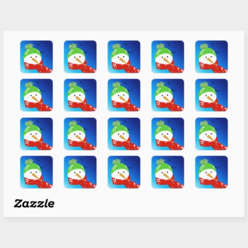 Snowman Oh So Chilly Square Sticker | Zazzle