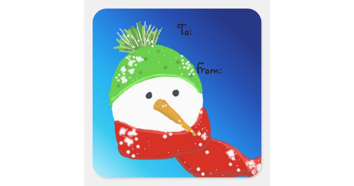 Snowman Oh So Chilly Square Sticker | Zazzle