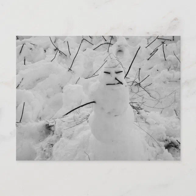 Snowman Photo Postcard | Zazzle