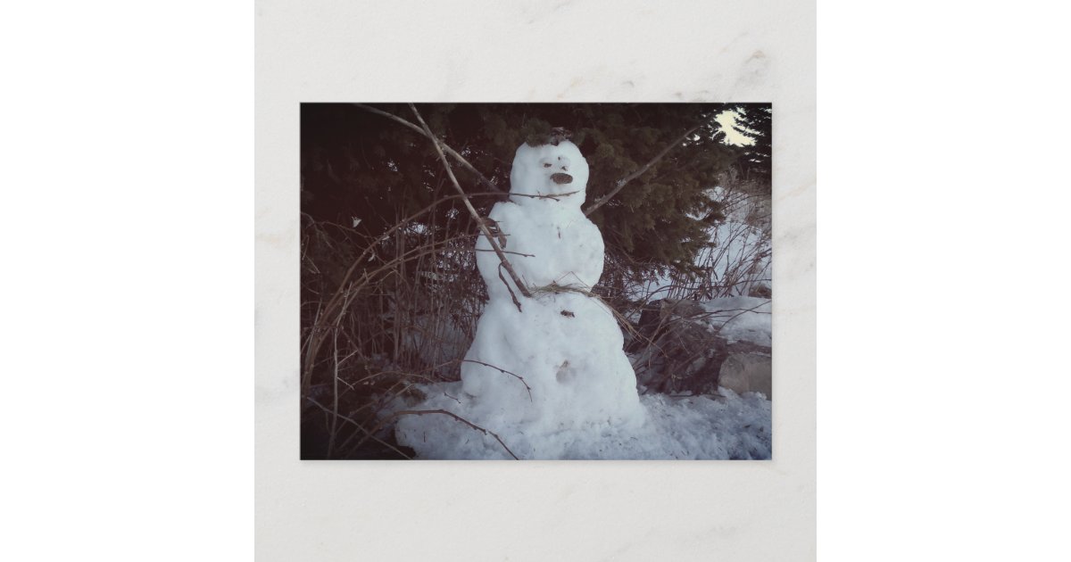 Snowman Photo Postcard | Zazzle