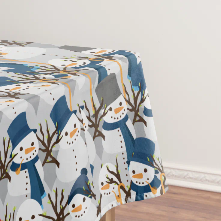 Snowman Pile Tablecloth | Zazzle