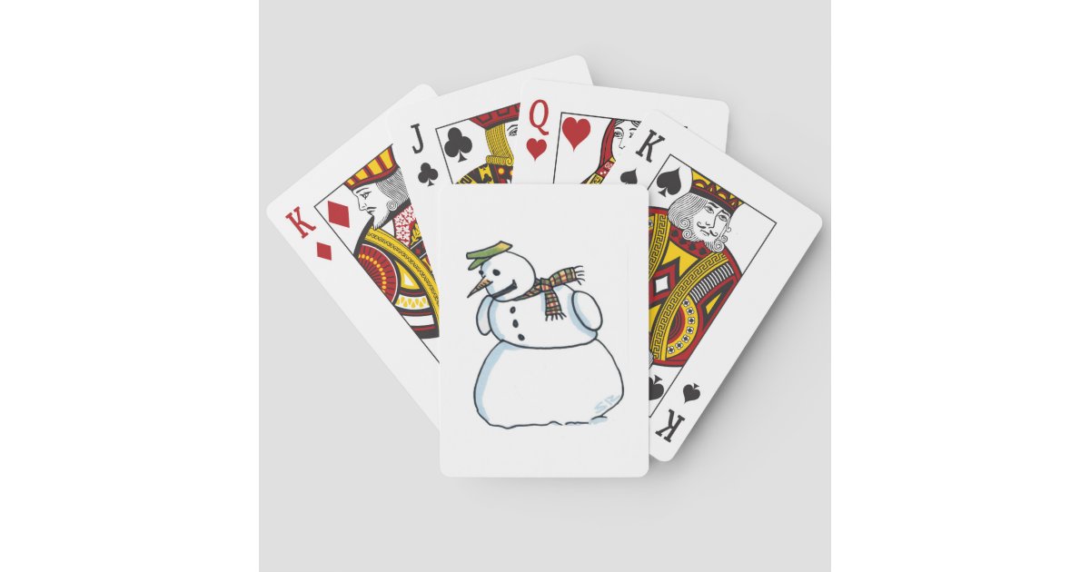 Snowman Poker playing cards | Zazzle