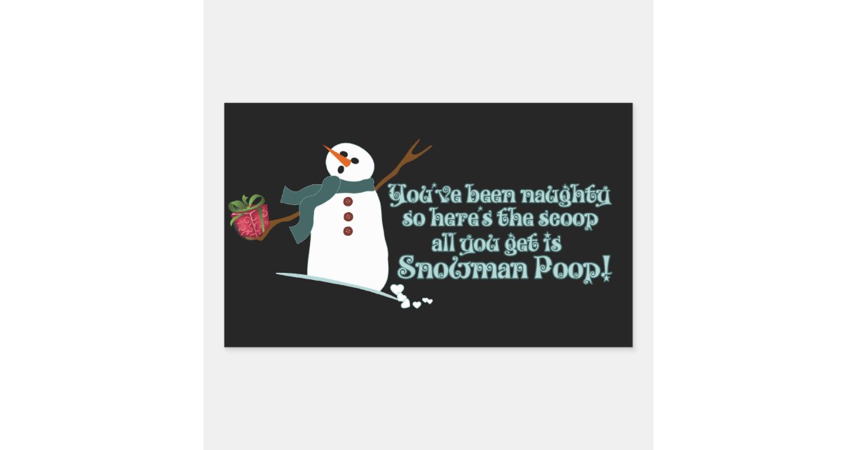 Snowman Poop Rectangular Sticker | Zazzle