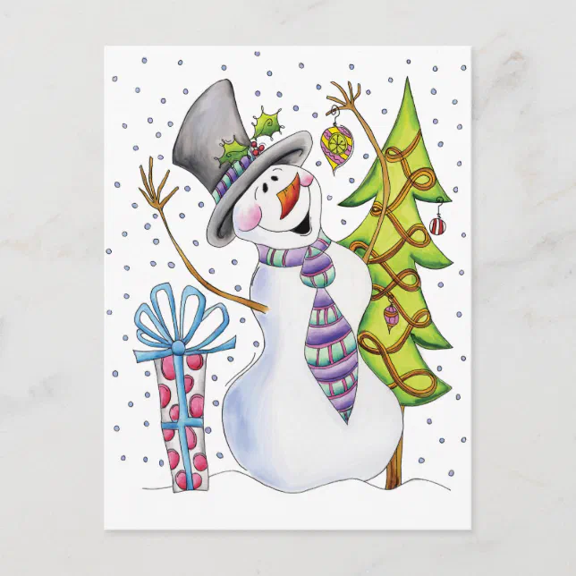 Snowman Postcard | Zazzle