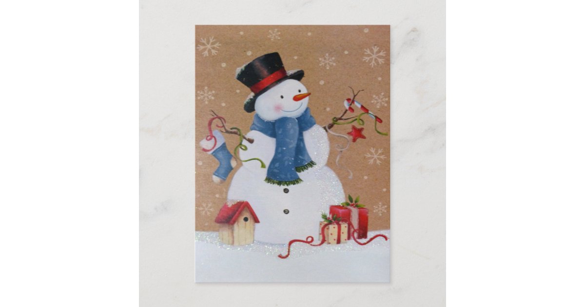 Snowman Postcard | Zazzle