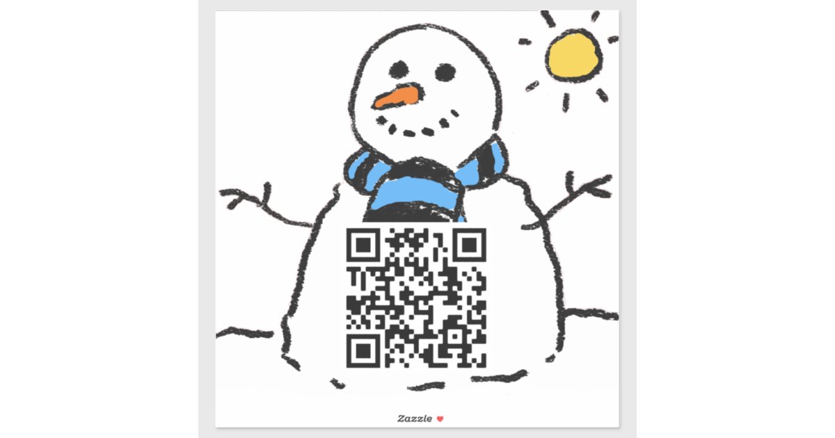 Snowman QR Code Sticker | Zazzle