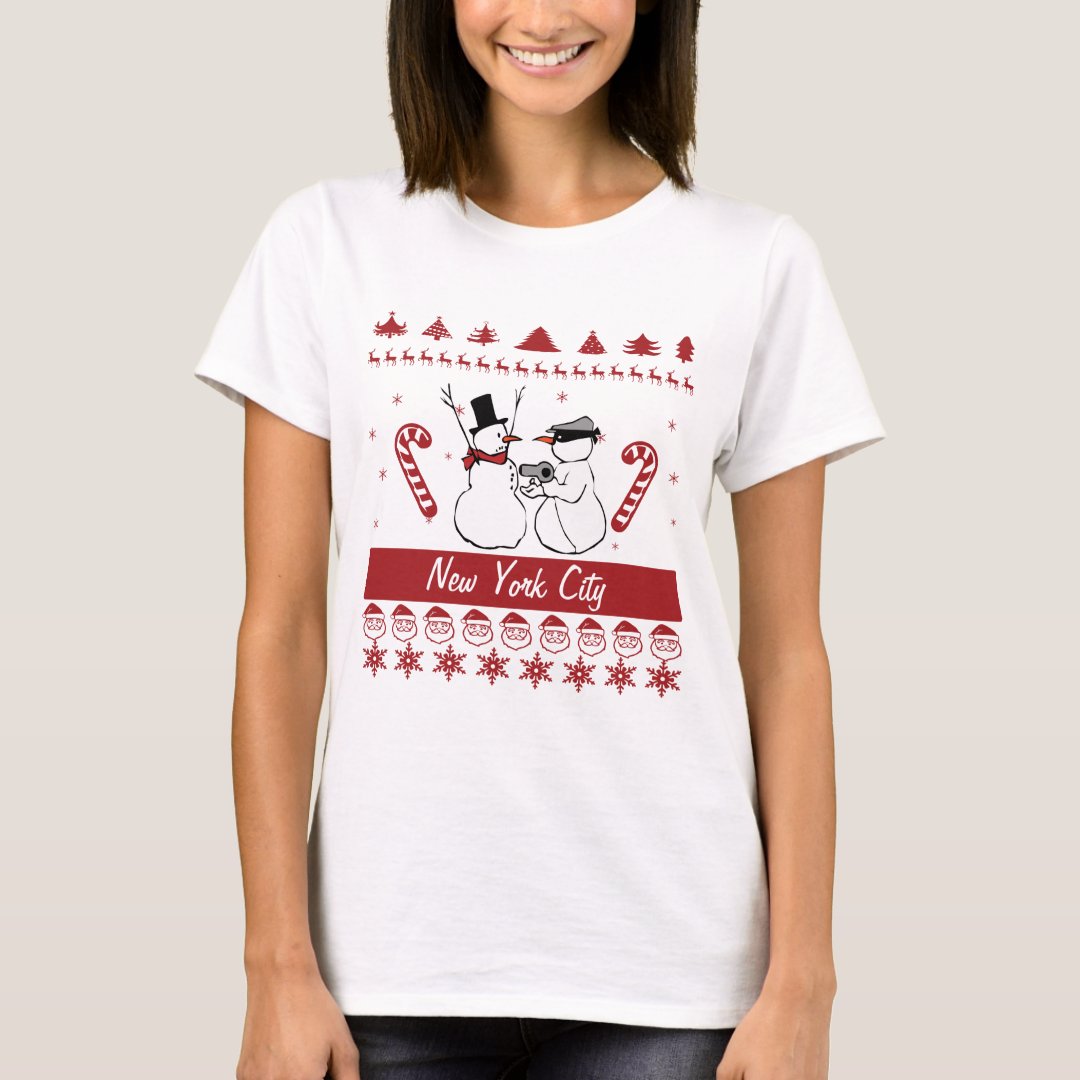 Snowman Robbery Ugly Christmas Sweater Any City | Zazzle