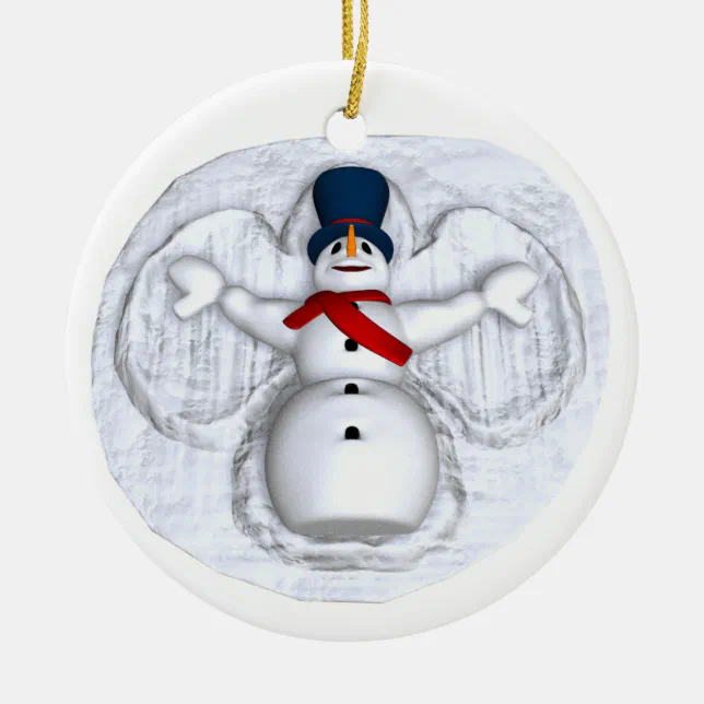 Snowman Snow Angel Ornament | Zazzle
