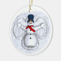 Snowman Snow Angel Ornament | Zazzle