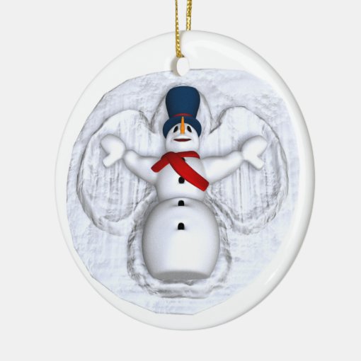 Snowman Snow Angel Ornament | Zazzle
