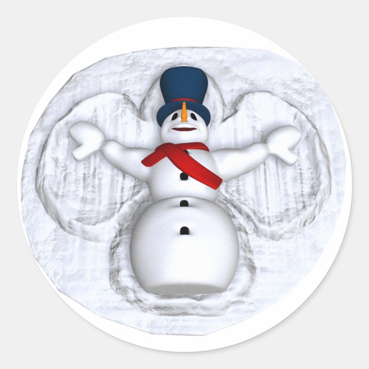 Snowman Snow Angel stickers | Zazzle