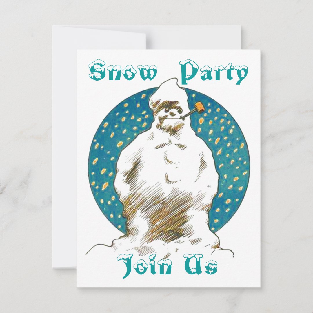 SNOWMAN SNOW WINTER FUN ~ PARTY INVITATION INVITE | Zazzle
