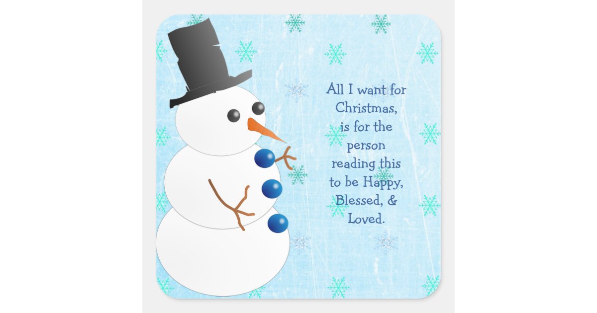 Snowman Snowflake Christmas Quote Sticker | Zazzle