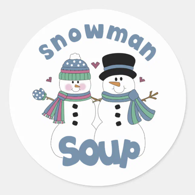 Snowman Soup Label | Zazzle