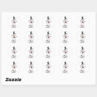 Snowman Stick Figure Sticker | Zazzle