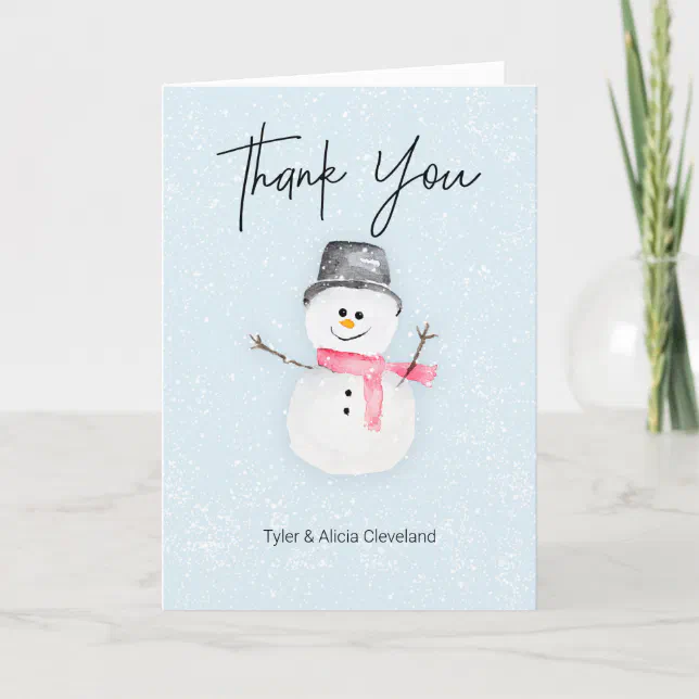 Snowman Thank You Card | Zazzle