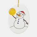 Snowman Throwing Water Polo Ball Ceramic Ornament | Zazzle