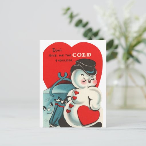 Snowman Valentine Card | Zazzle