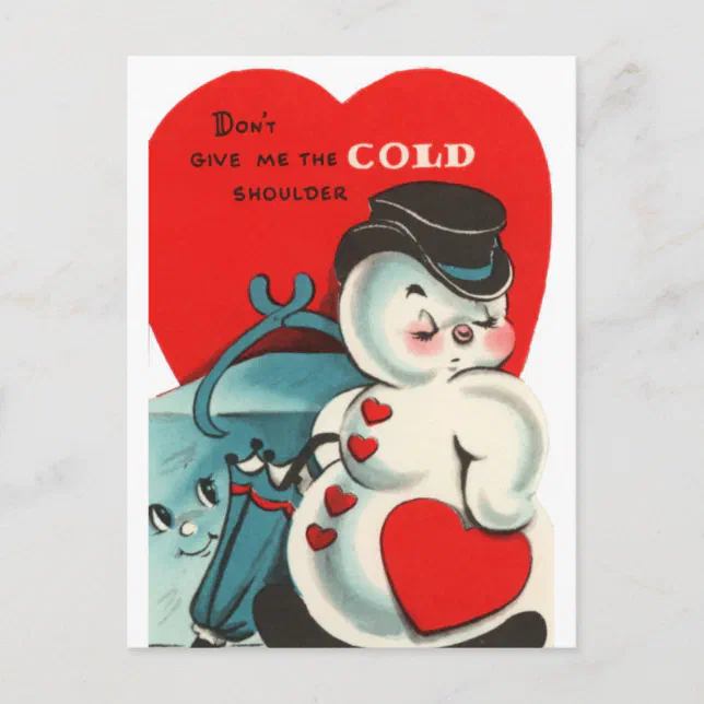 Snowman Valentine Card | Zazzle