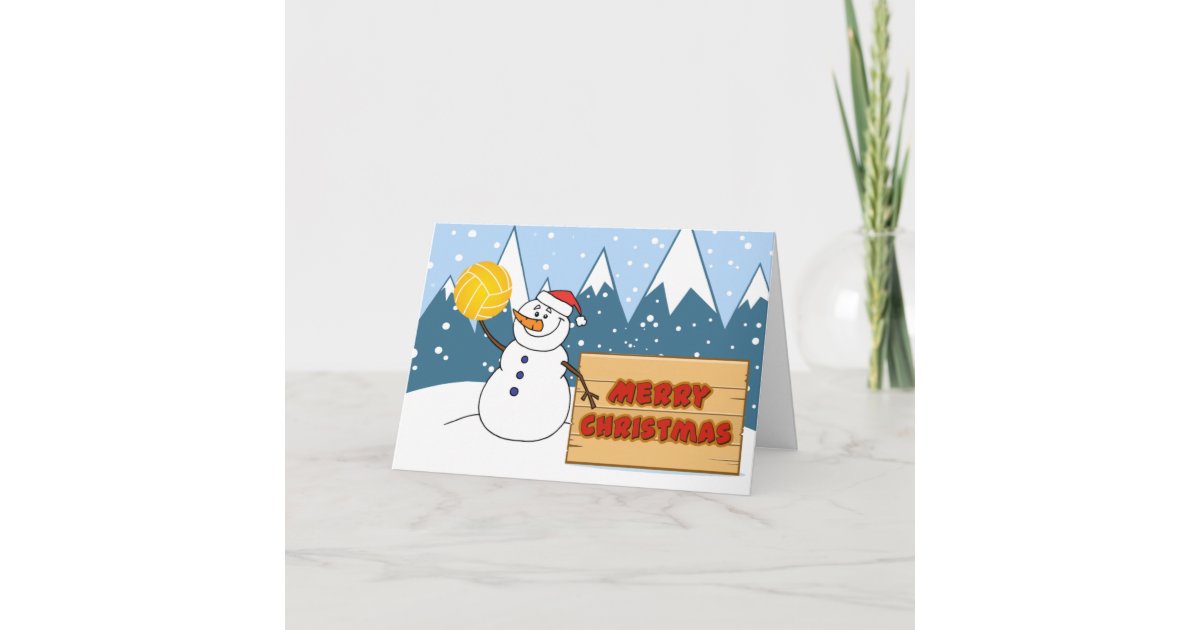 Snowman Water Polo Card | Zazzle