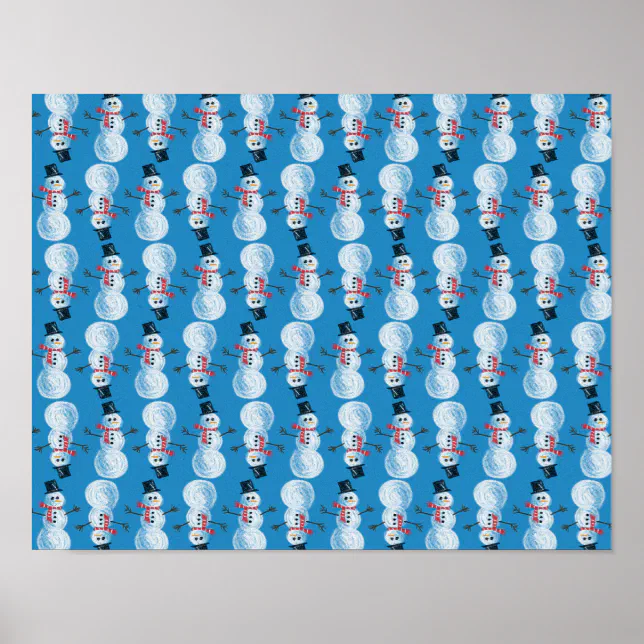 SNOWMAN WINTER BACKGROUNDS WALLPAPERS TEMPLATES TE POSTER | Zazzle