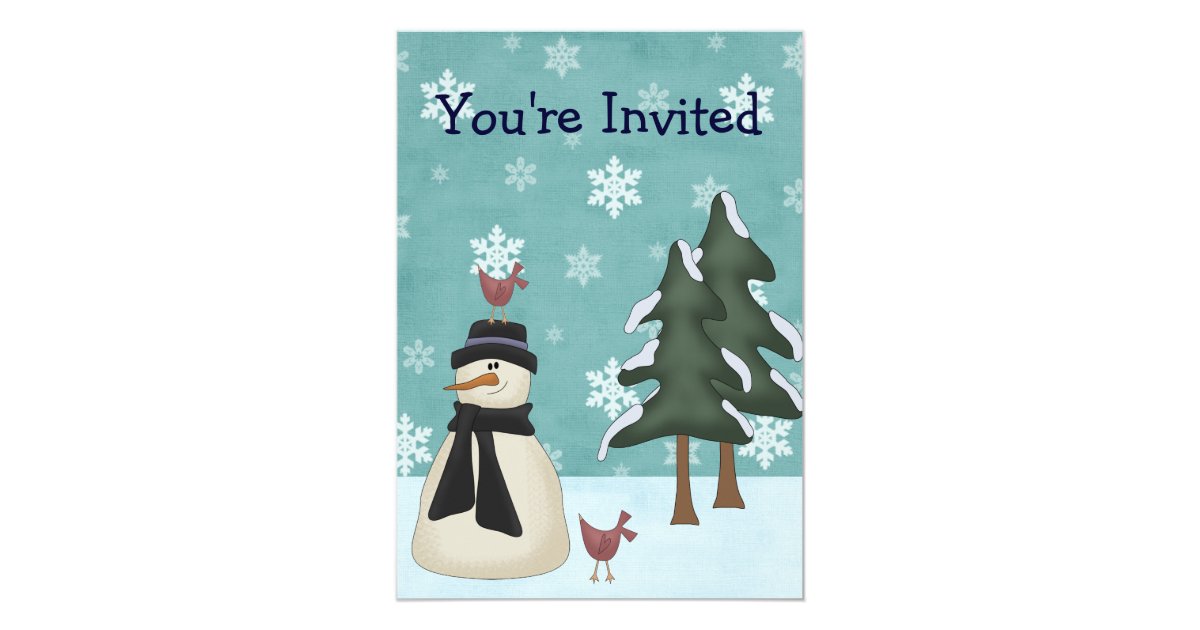 Snowman Winter Birthday Party Invitation | Zazzle.com
