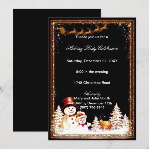Snowman Winter Christmas Party Invitation | Zazzle