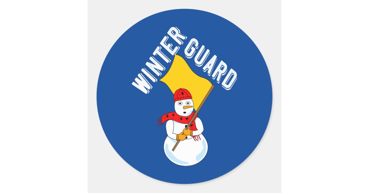 Snowman Winter Guard Classic Round Sticker | Zazzle