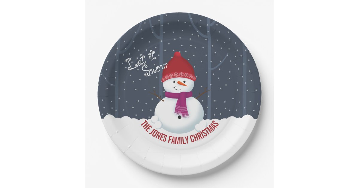 Snowman Winter Wonderland Paper Plates | Zazzle