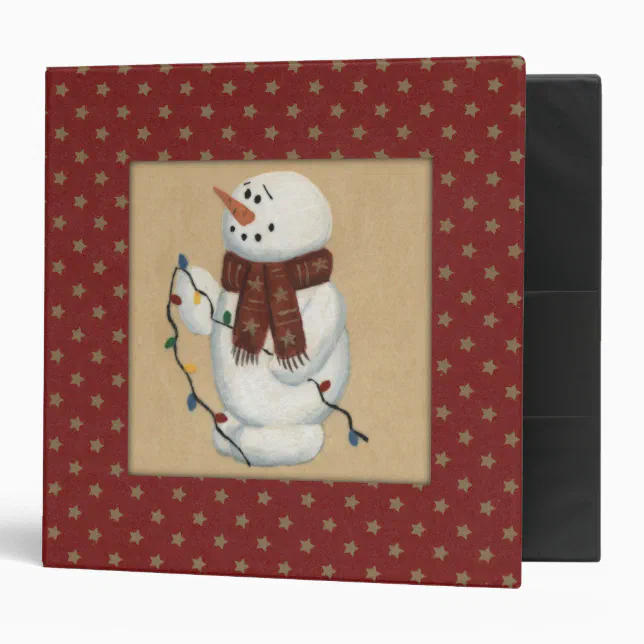 Snowman With Lights Album Binder | Zazzle
