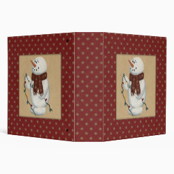 Snowman With Lights Album Binder | Zazzle